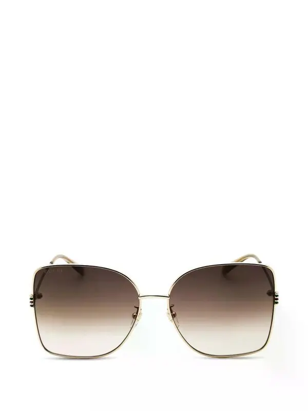 Gucci Oversized Square-frame Sunglasses With -tone Details - Gold