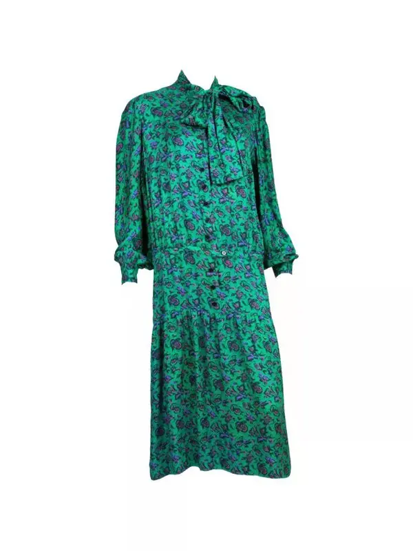 LANVIN 1975 Pussy-bow Midi Dress - Green