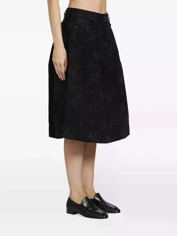 Simone Rocha Bow-embroidered Utility Midi Skirt - Black