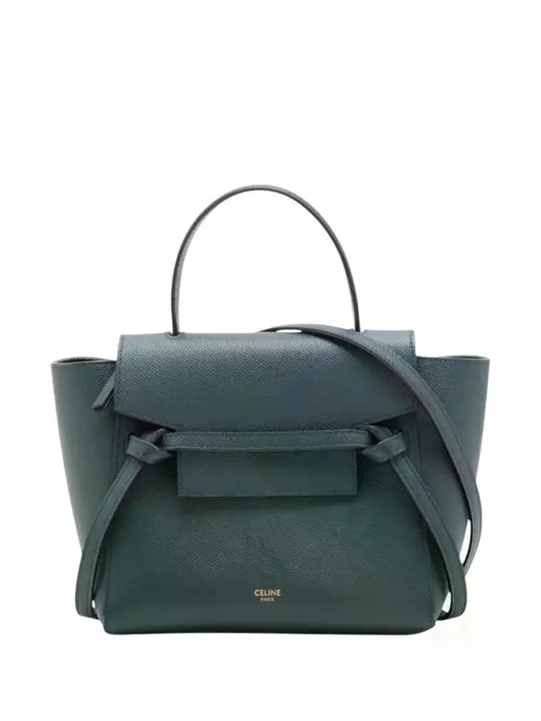Celine 2000-2026 Micro Grained Calfskin Belt Bag Satchel - Green