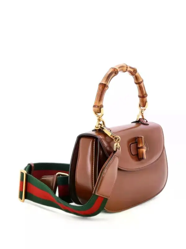 Gucci Bamboo 1947 Top Handle Bag Leather Small Satchel - Brown