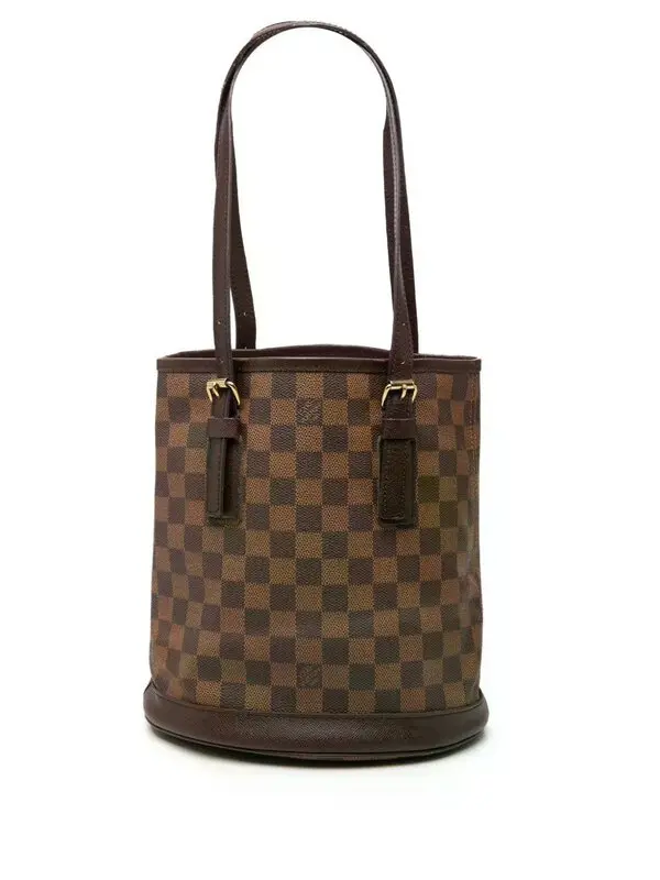 LOUIS VUITTON 2001 Damier Ebene Marais Bucket Bag - Brown