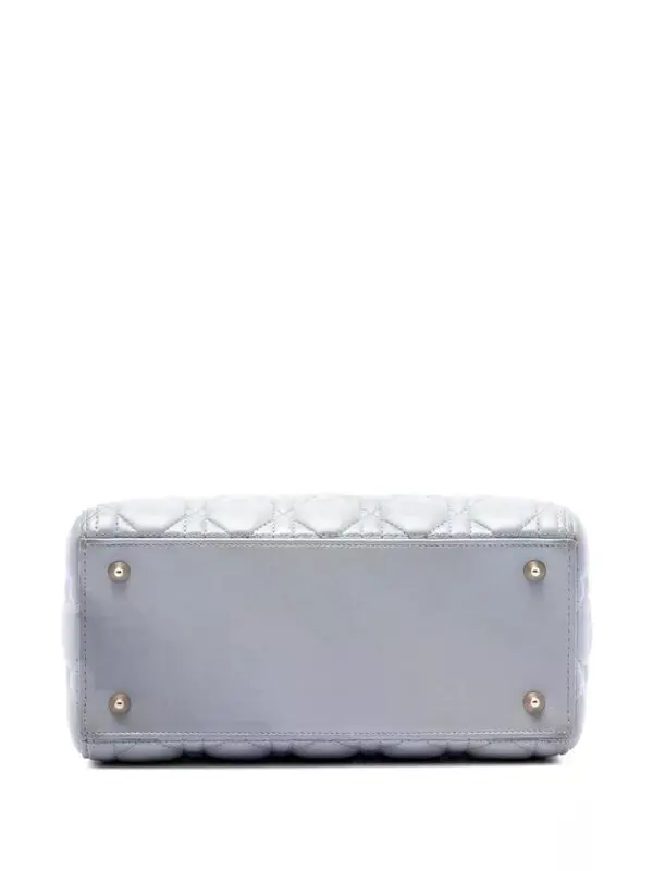 Dior 2018 Medium Pearlescent Lambskin Cannage Lady Satchel