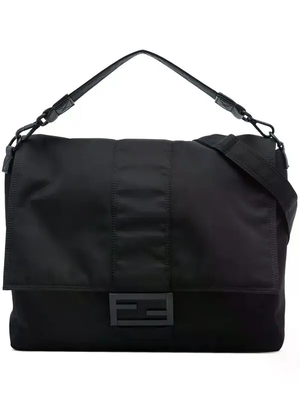 Fendi 2010-2026 Nylon Baguette Messenger Bag Satchel - Black