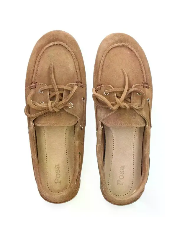 POSA Lace-up Suede Loafers