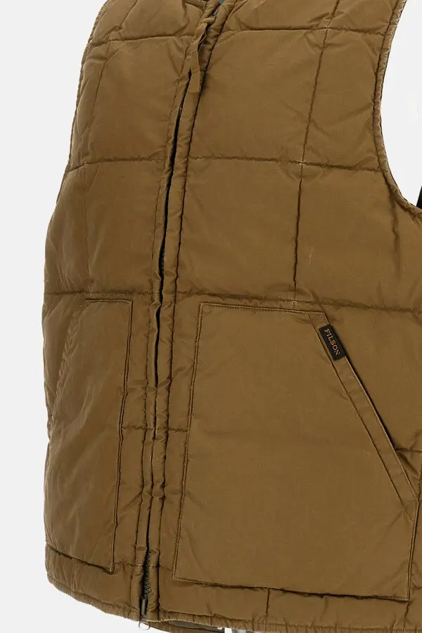 Filson Gilet Heritage In Cotone Con Imbottitura In Piumino - Brown