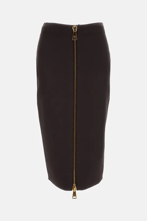 Elisabetta Franchi Gonna Midi In Maglia Con Zip