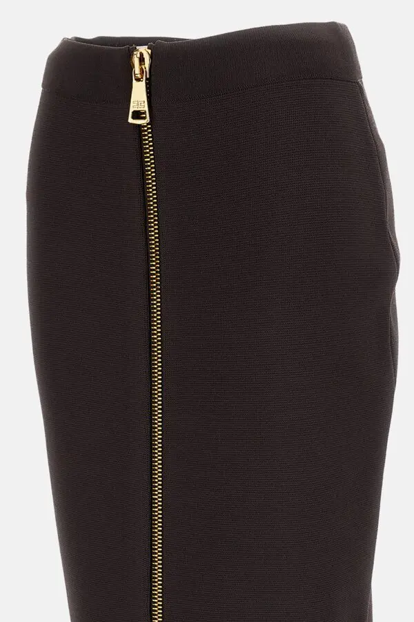 Elisabetta Franchi Gonna Midi In Maglia Con Zip