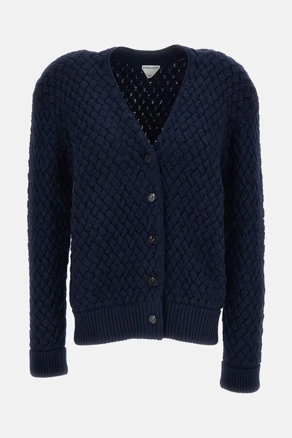 Bottega Veneta Cardigan Intrecciato - Blu