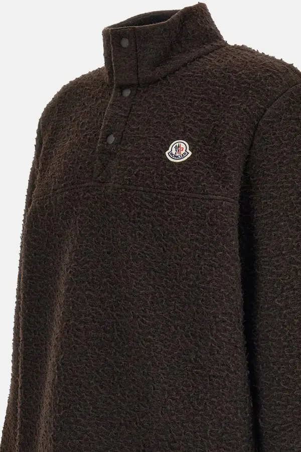 Moncler Felpa A Collo Alto Con Logo