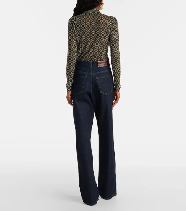 Dries Van Noten High-rise Wide-leg Jeans In Indigo