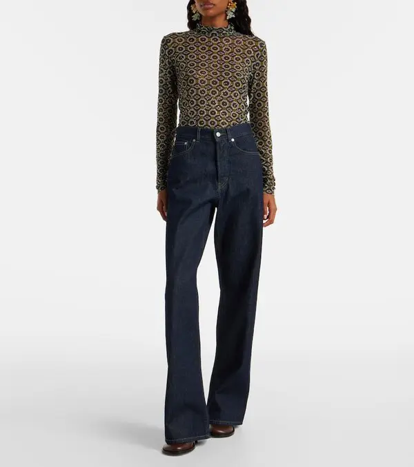 Dries Van Noten High-rise Wide-leg Jeans In Indigo