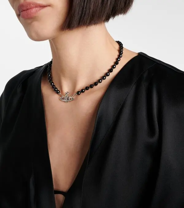 VIVIENNE WESTWOOD Messaline Embellished Choker Necklace