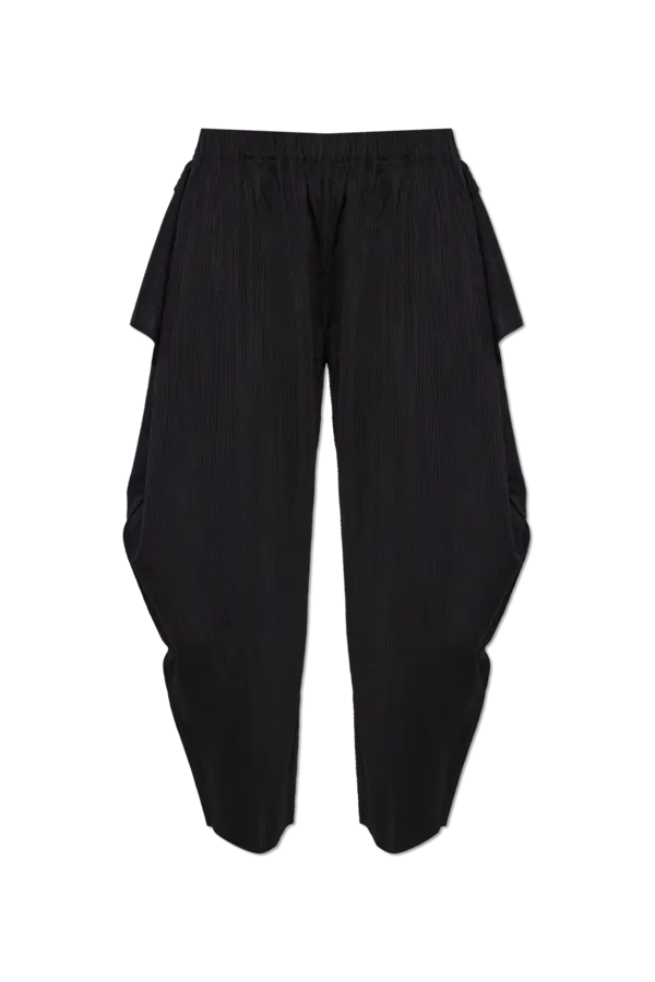 Issey Miyake Wide-leg Pleated Trousers - Black