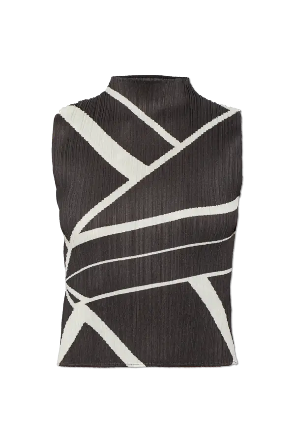 Issey Miyake Pleated Top - Brown