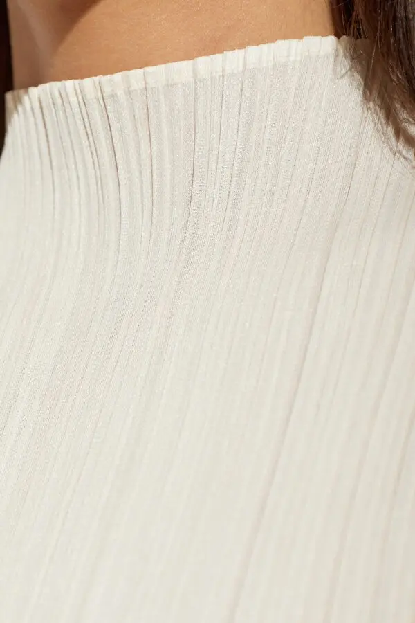 Issey Miyake Sleeveless High Neck Pleated Top