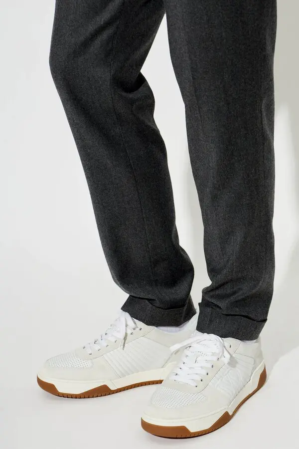 Valentino Garavani Leather And Suede Lace-up Sneakers