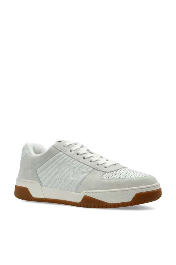 Valentino Garavani Leather And Suede Lace-up Sneakers