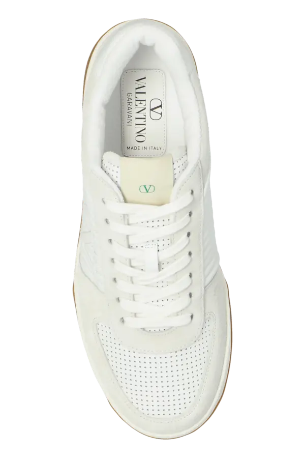 Valentino Garavani Leather And Suede Lace-up Sneakers