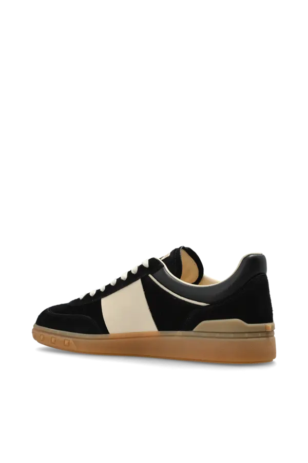 Valentino Garavani Suede And Cream Leather Low-top Sneakers