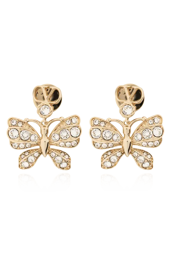 Valentino Garavani Earrings With Shimmering Crystals - Gold
