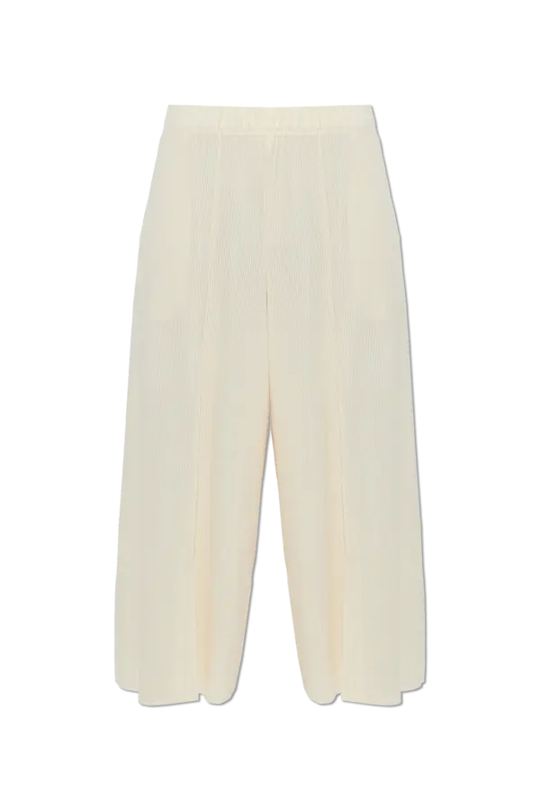 Issey Miyake Wide-leg Pleated Trousers - Cream