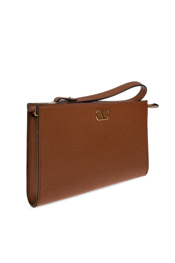 Valentino Garavani Leather Clutch With Embossed Logo