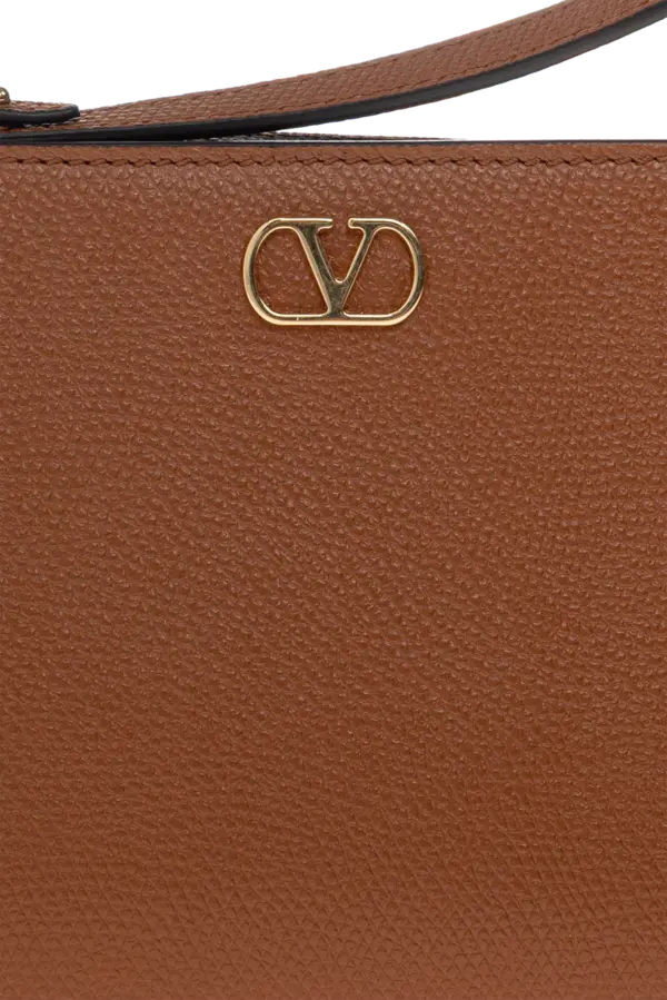 Valentino Garavani Leather Clutch With Embossed Logo