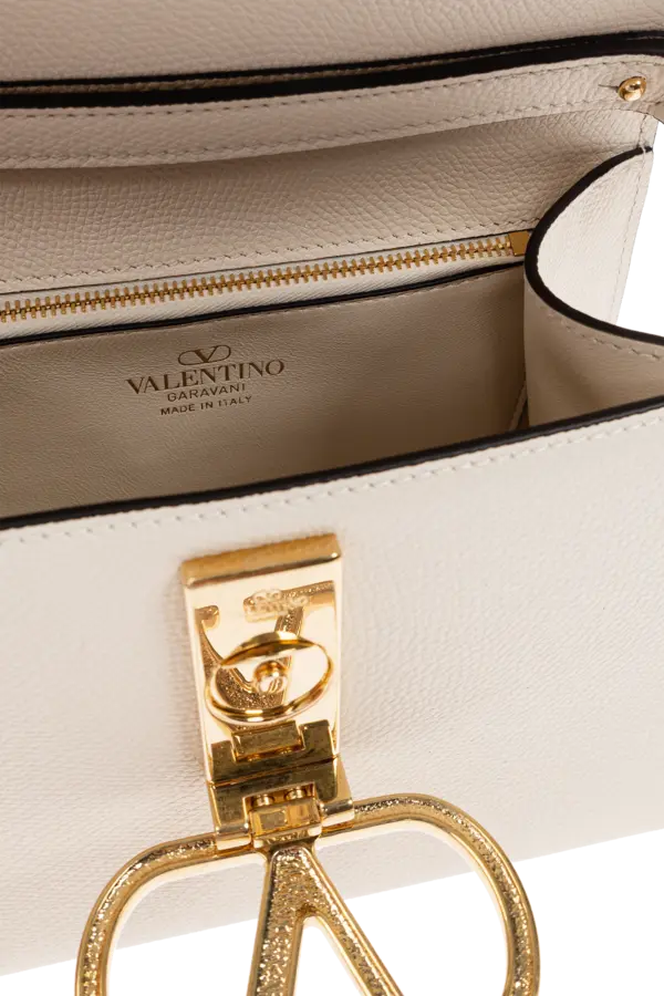Valentino Garavani Leather Bag With Logo Finished With Crystals