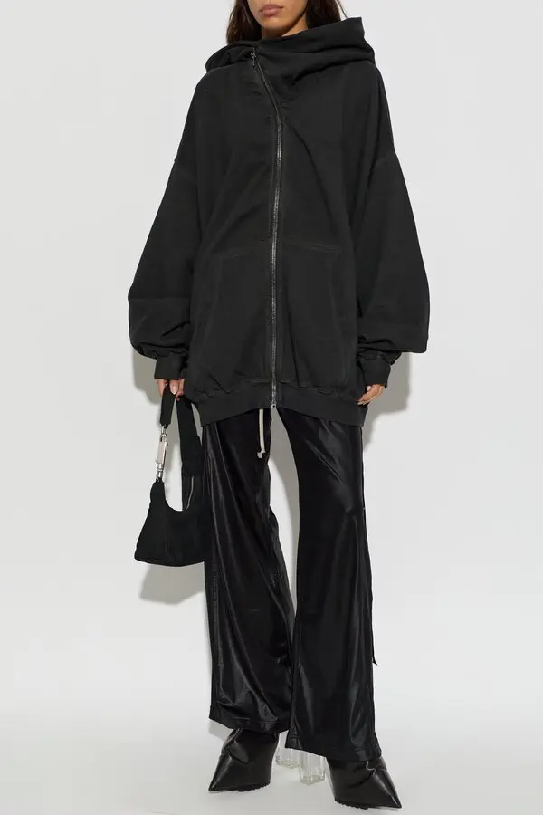 Rick Owens Sweatshirt With Asymmetric Zipper