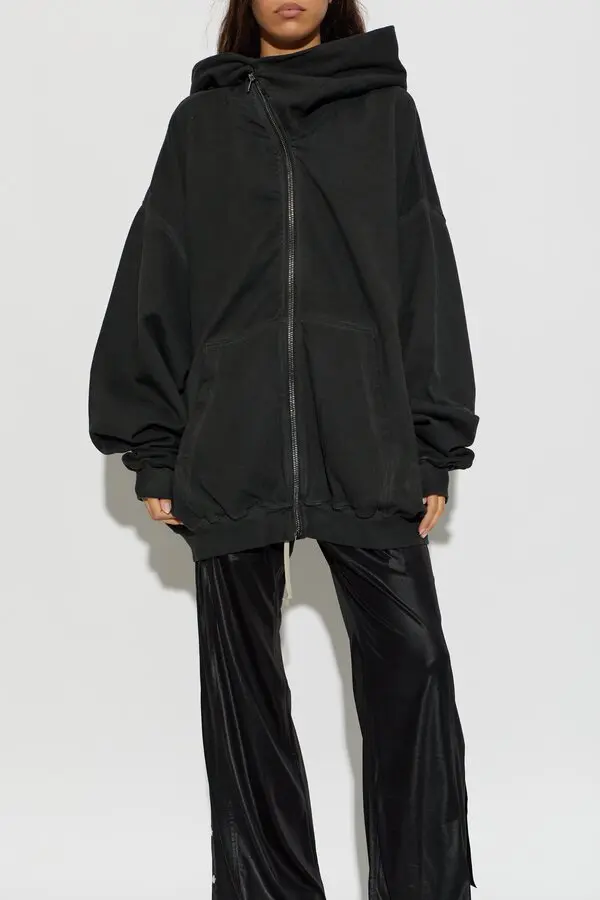 Rick Owens Sweatshirt With Asymmetric Zipper