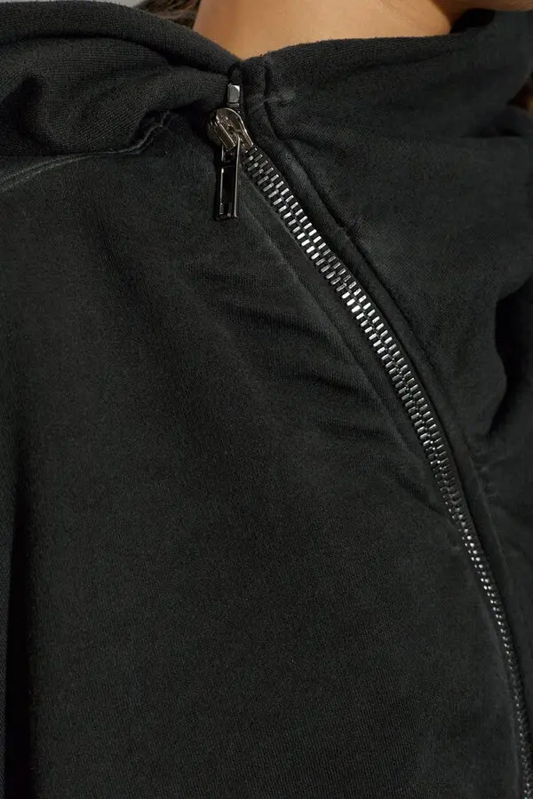 Rick Owens Sweatshirt With Asymmetric Zipper