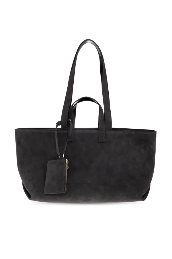 A.p.c. Suede Drummer Bag With Gold-tone Zip - Grey