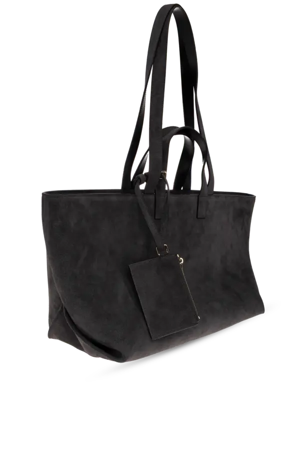 A.p.c. Suede Drummer Bag With Gold-tone Zip - Grey