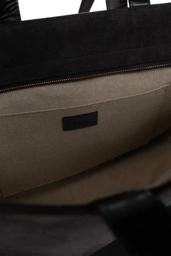 A.p.c. Suede Drummer Bag With Gold-tone Zip - Grey