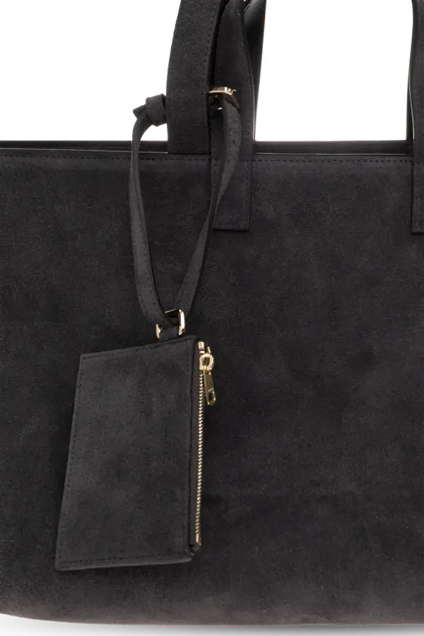 A.p.c. Suede Drummer Bag With Gold-tone Zip - Grey