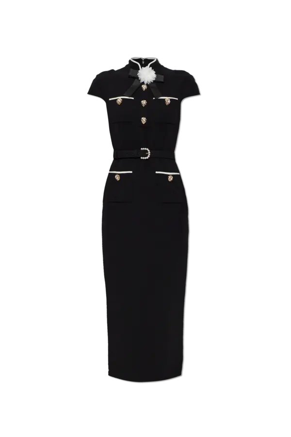 SELF-PORTRAIT Wool Dress With Embellishment - Black
