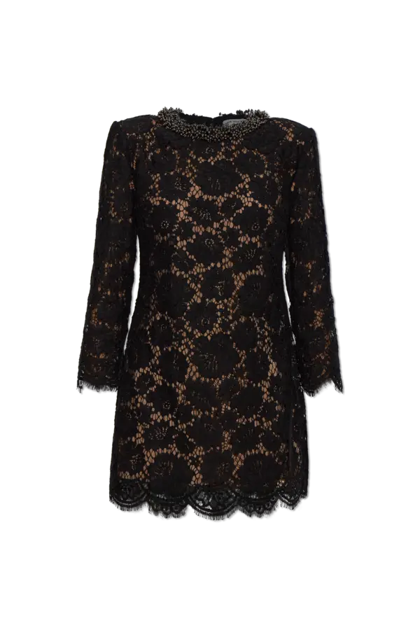 SELF-PORTRAIT Lace Dress With Long Sleeves - Black