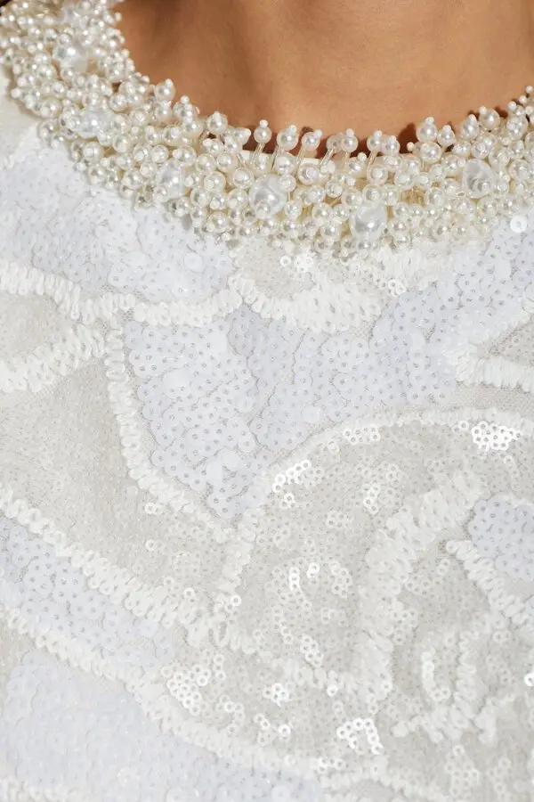 SELF-PORTRAIT Sequin And Feather Dress