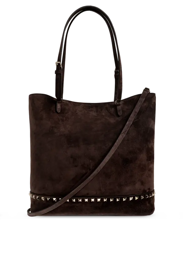Valentino Garavani Suede Bag With Studs - Brown