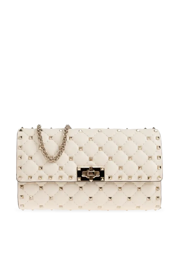 Valentino Garavani Leather Bag With Studs - Cream