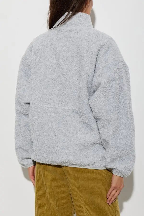 American Vintage Teddy Fleece Zip-up Sweatshirt With Logo Patch