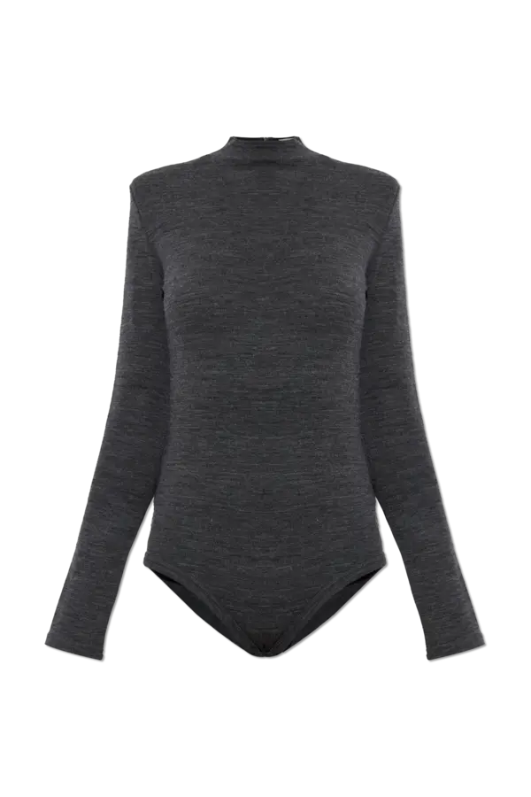 JIL SANDER Wool Bodysuit With Long Sleeves - Grey