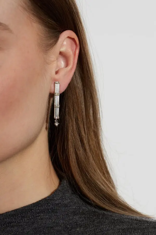 JIL SANDER Earrings With Shimmering Crystals