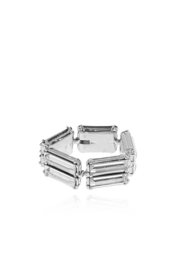 JIL SANDER Crystal Embellished Geometric Ring