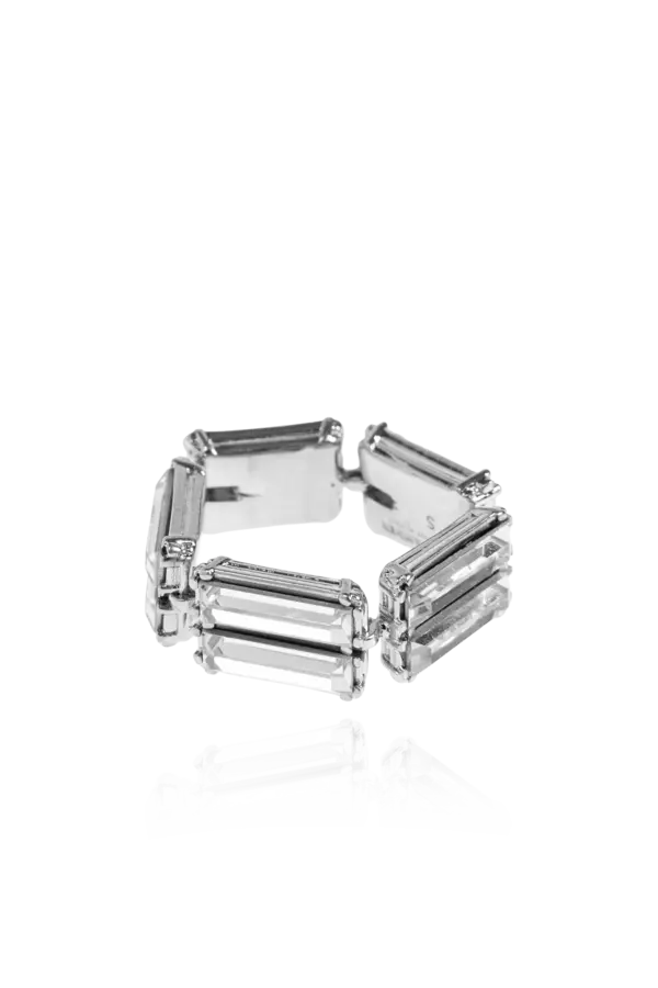 JIL SANDER Crystal Embellished Geometric Ring