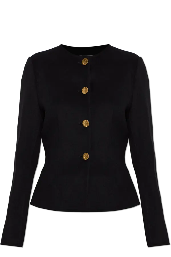 ARMA Lorena' Wool Jacket With Hammered Gold Buttons - Black