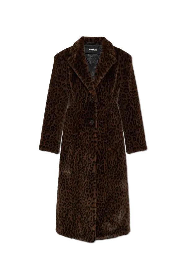 ROTATE BY BIRGER CHRISTENSEN Faux Fur Animal Print Coat - Brown