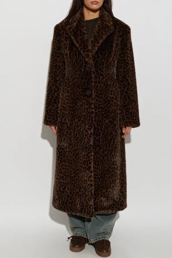 ROTATE BY BIRGER CHRISTENSEN Faux Fur Animal Print Coat