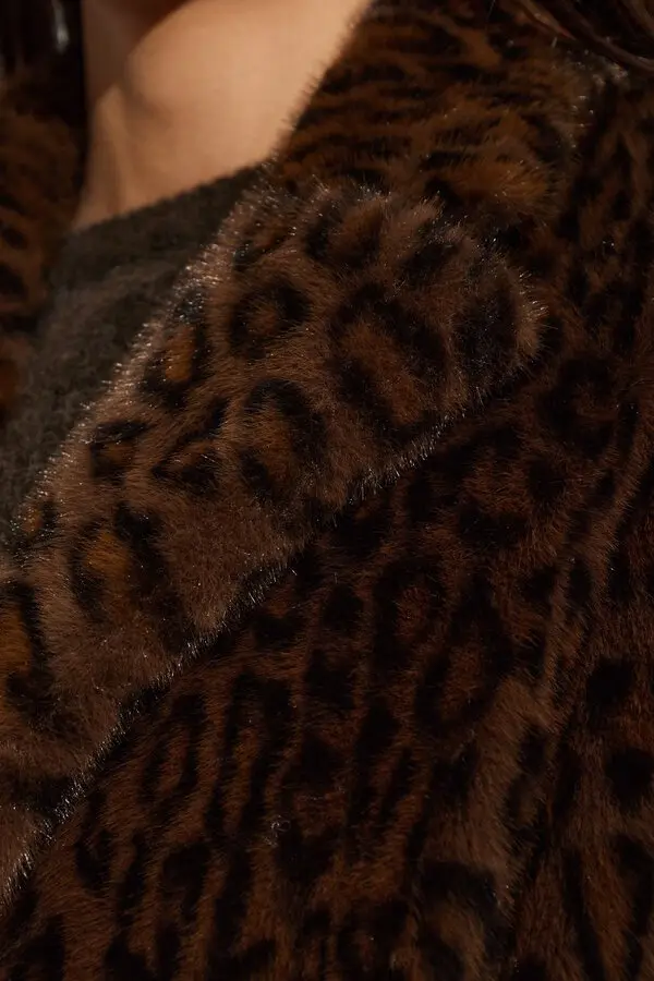 ROTATE BY BIRGER CHRISTENSEN Faux Fur Animal Print Coat